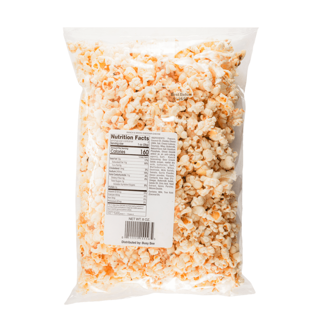 Bee-licious, white cheddar ranch popcorn - Busy Bee